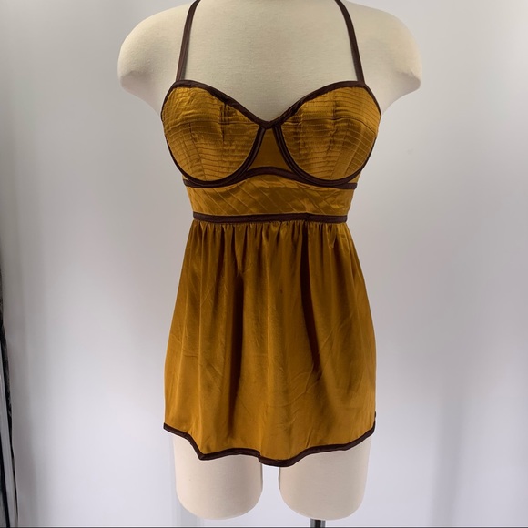 Moda International | Tops | Vintage Moda International Golden Bustier ...